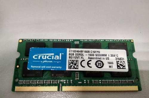 Оперативная память для ноутбука DDR3L 1600Mhz 8Gb