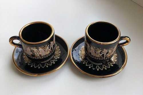 Кофейная пара с орнаментом керамика греция 24к