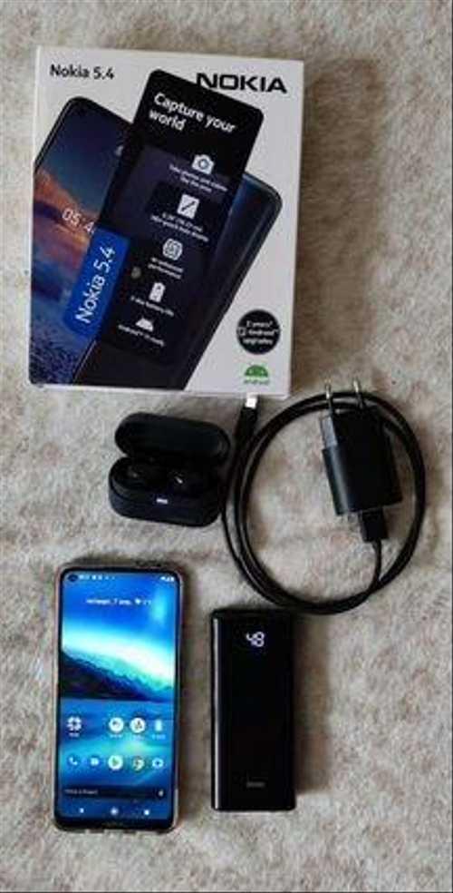 Смартфон Nokia 5.4 4/128 + bluetooth гарнитура