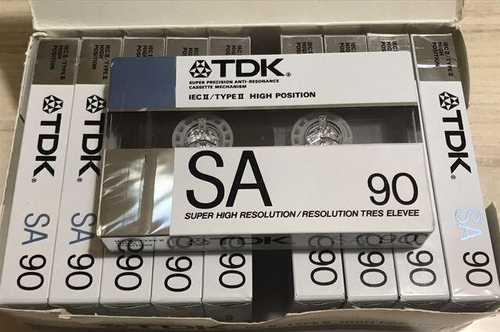 Аудиокассеты TDK SA90 1988 год блок 10 штук