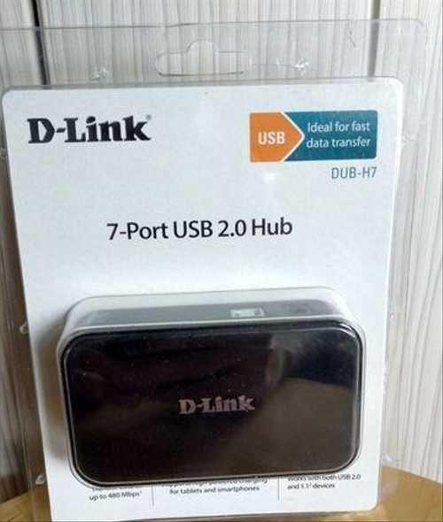 D-Link DUB-H7 USB 2.0 Type-B 480 Мбит/с Черный DUB