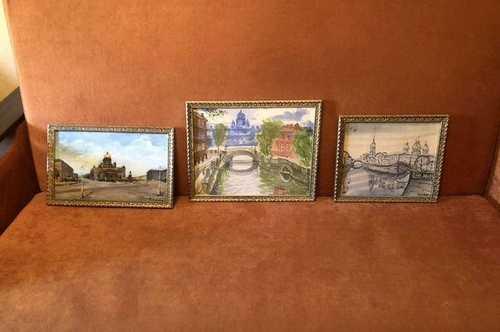 Картины с видом Петербурга в технике батик