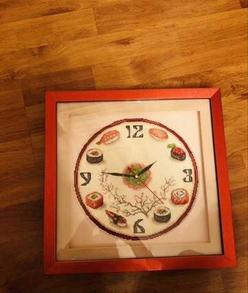 Часы настенные ручная работа суши роллы