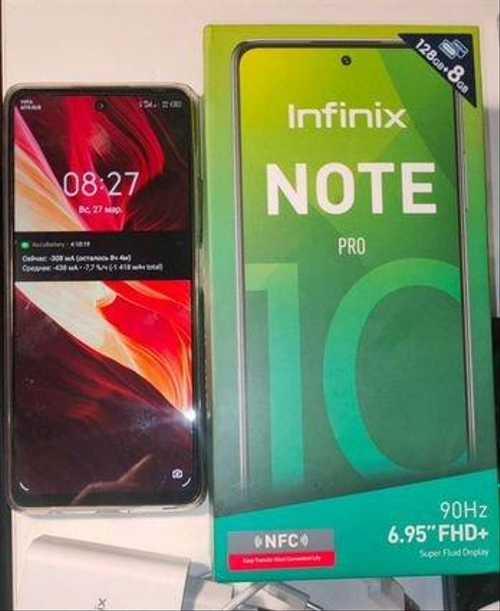 Infinix note 10 pro 8/128gb 6'95 экран