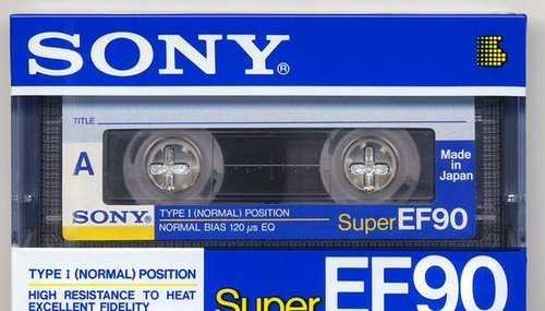 Аудиокассета sony Super EF90 Новая запечатаная