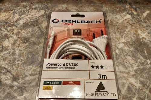 Силовой кабель Oehlbach Powercord C7 3м, белый