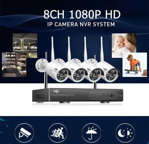 WiFi Система видеонаблюдения Hiseeu 1080P HD, 2Мп