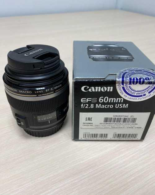 Объектив Canon EFS 60mm F/2.8 Macro USM