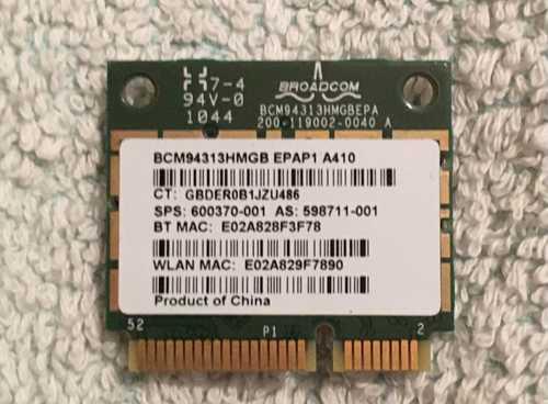 HP Broadcom BCM 94313hmgb 802.11 b/g/n wi-fi + blu