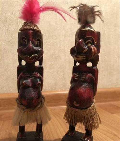 Деревянная статуэтка папуас абориген
