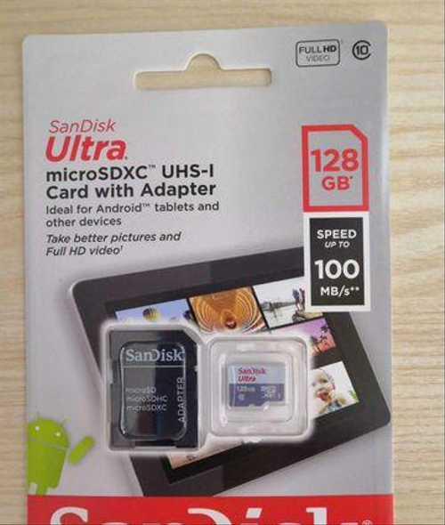 Карта памяти SanDisk Ultra 128 gb