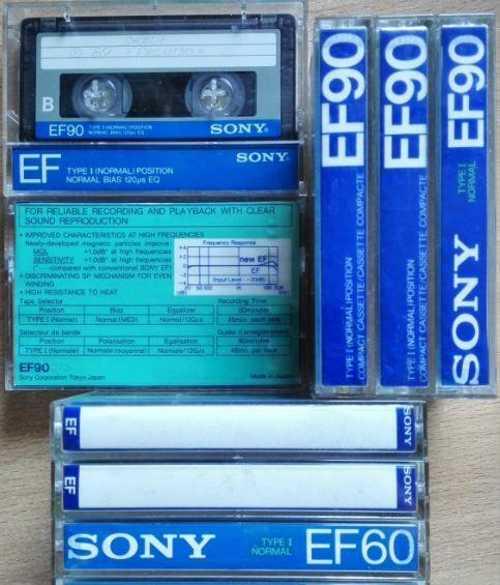 Аудиокассета Sony Super EF90 EF60 Japan 1988г