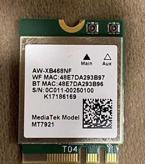 Mediatek wifi 6 mt7921 настройка