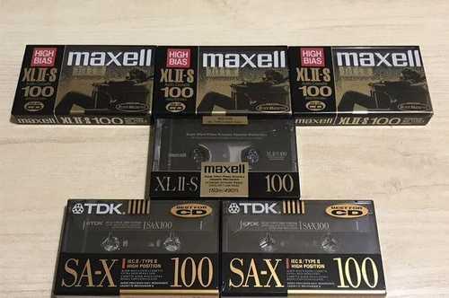 Аудиокассеты Maxell XLll-S 100 и TDK SA-X 100