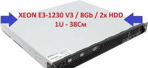 Сервер 1U Asus Xeon E3-1230V3 / 8Gb / 2xHDD 38См