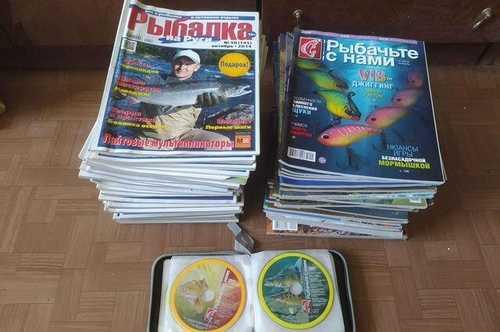 Журналы о рыбалке + диски в сумочке