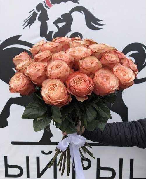 25 Пионовидных импортных роз "Kahala" 70 см