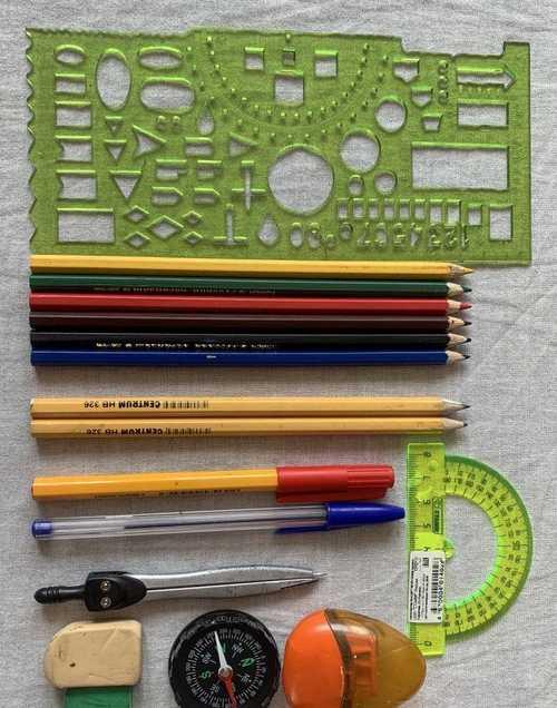 Канцелярский набор цветные карандаши