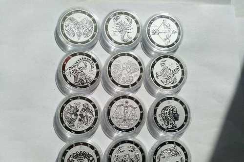 Токелау серебро 2021 Знаки зодиака набор 12 монет