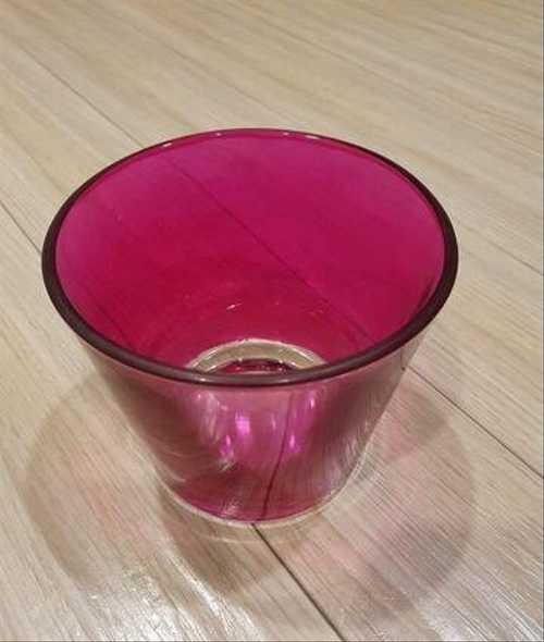 Кашпо IKEA стекло (цвет: розовый)