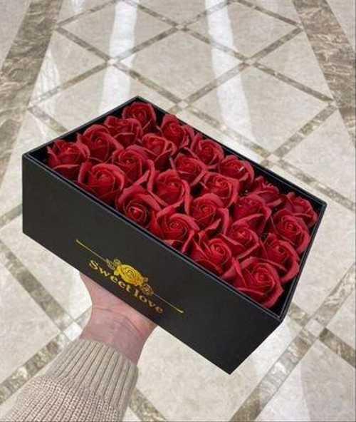 Мыльные розы в коробке