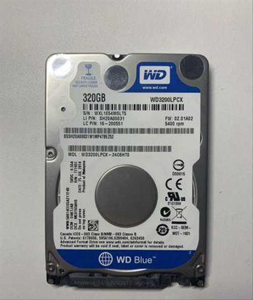 Жесткий диск WD Blue (WD3200lpcx) 320Гб
