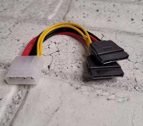 Кабель питания molex 4pin на 2x SATA (Cablexpert)