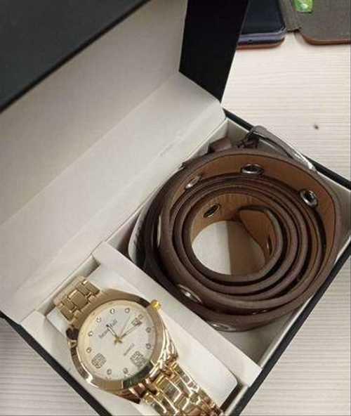Женский подарочный набор Beautifull часы+ремень