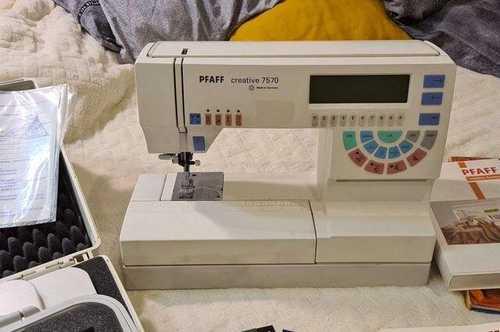 Швейная машинка Pfaff 7570 + оверлок + вышивальный