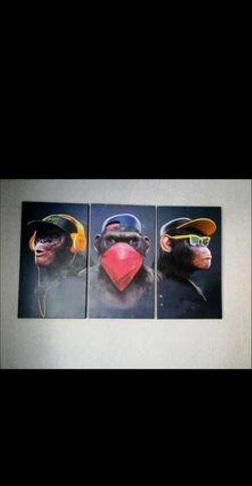 Картина модульная "3 обезьяны"