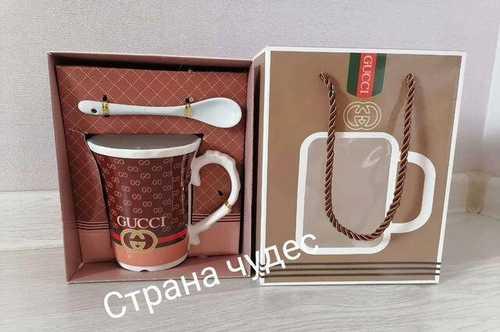 Подарочный набор кружка и ложка gucci