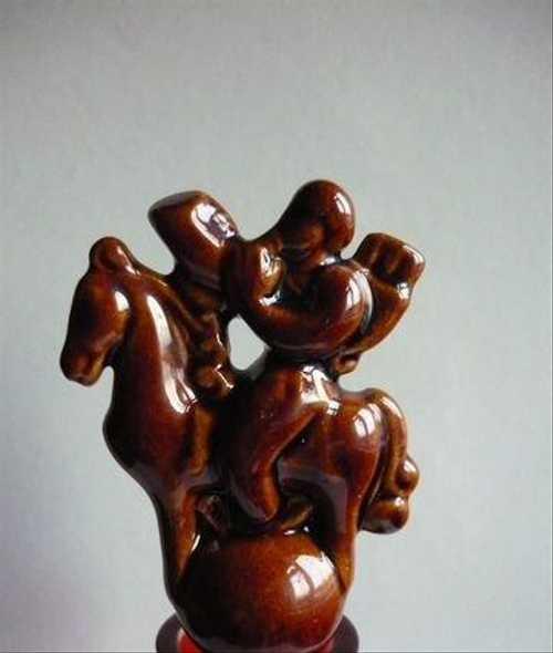 Пробка Всадник на коне, от графина, керамика СССР