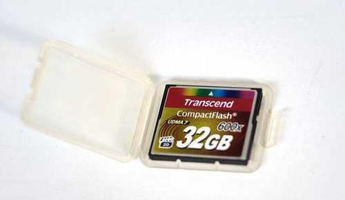 Карта памяти Compact Flash CF Transcend 32Gb 600X