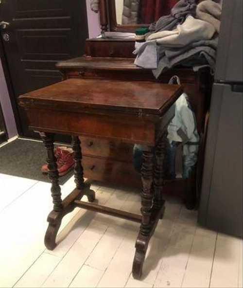 Старинный ломберный карточный столик