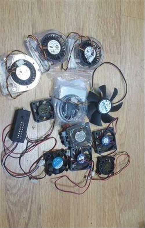 11 компьютерных вентиляторов+резистор вращения