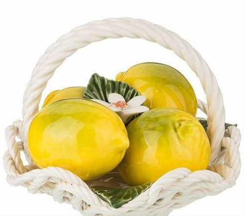 Orgia изделие художественно-декоративное корзинка С лимонами диаметр 19 см высота 15 см