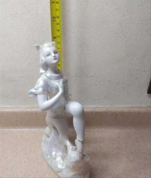 Фарфоровые статуэтка Балерина женщина кошка Вербил