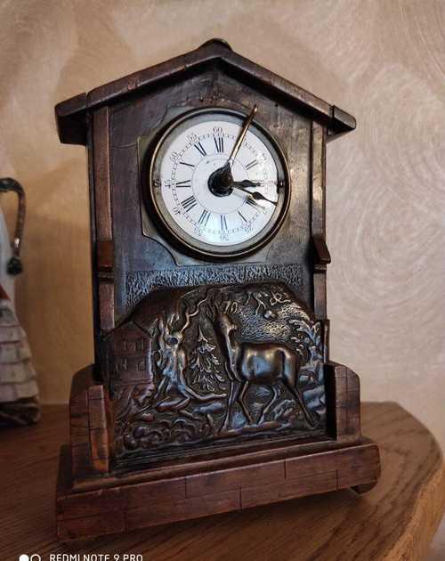 Старинные настольные часы-будильник (Франция)