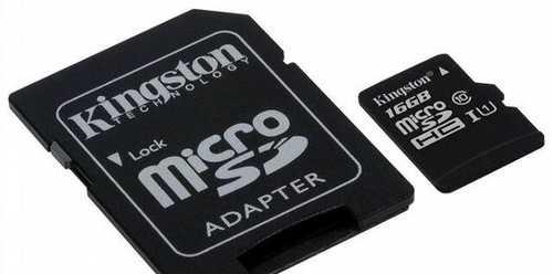 Карта памяти 16Gb Micro SD Kingston новая