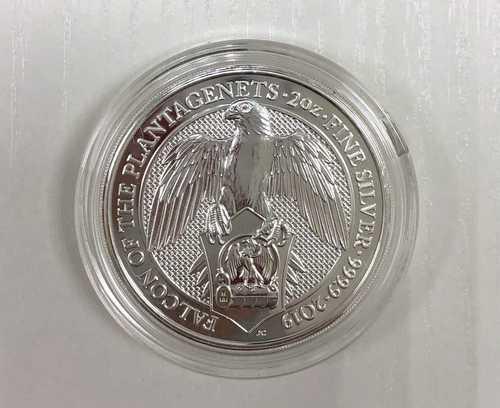 Серебряная монета Великобритании «Сокол Плантагене