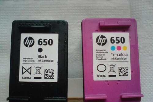 Картриджи HP 650 (CZ102A,CZ101A) оригинальные