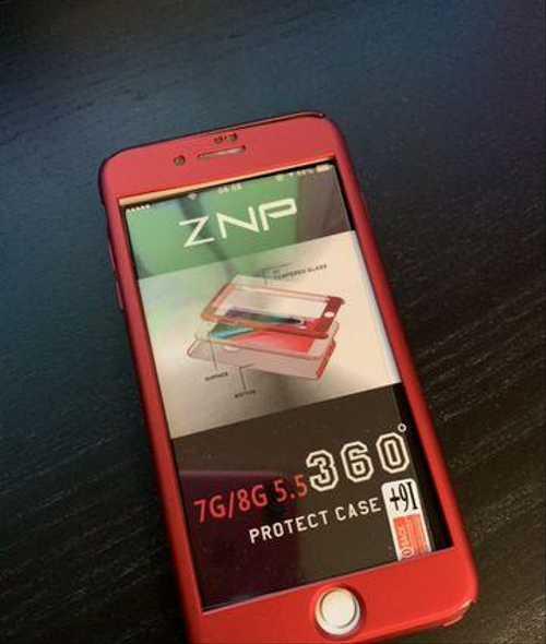 Новый 4 D чехол+стекло iPhone 7+/8+