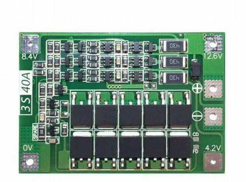 BMS плата 3S 40A заряда Li-Ion аккумуляторов