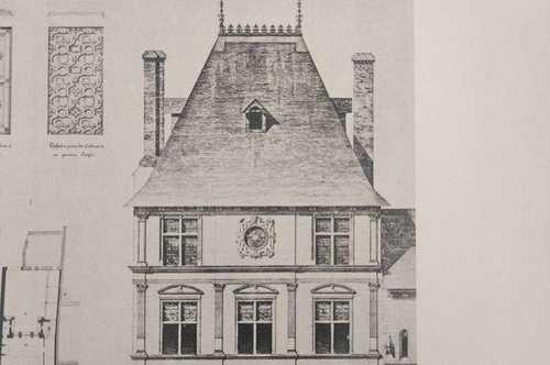 Старинная гравюра французская архитектура