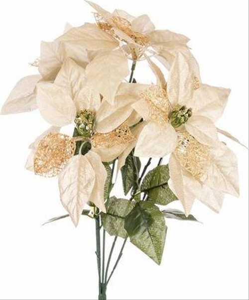 Цветок искусственный букет пуансетий высота - 50 см Lefard 241-1300