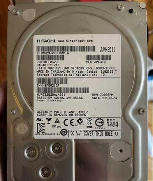 HDD hgst 2Тб 7200