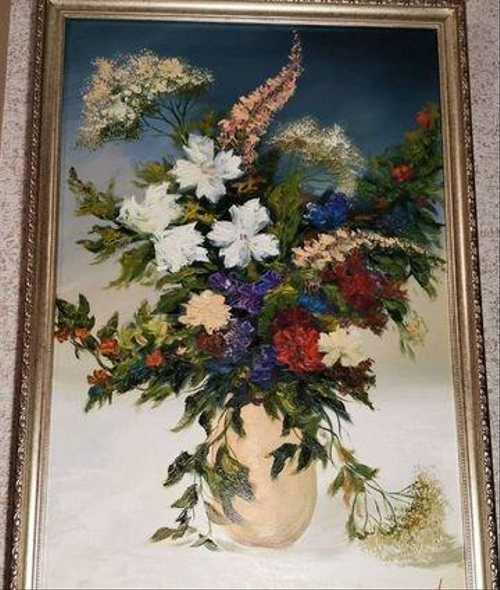 Картина маслом- Букет нежных цветов
