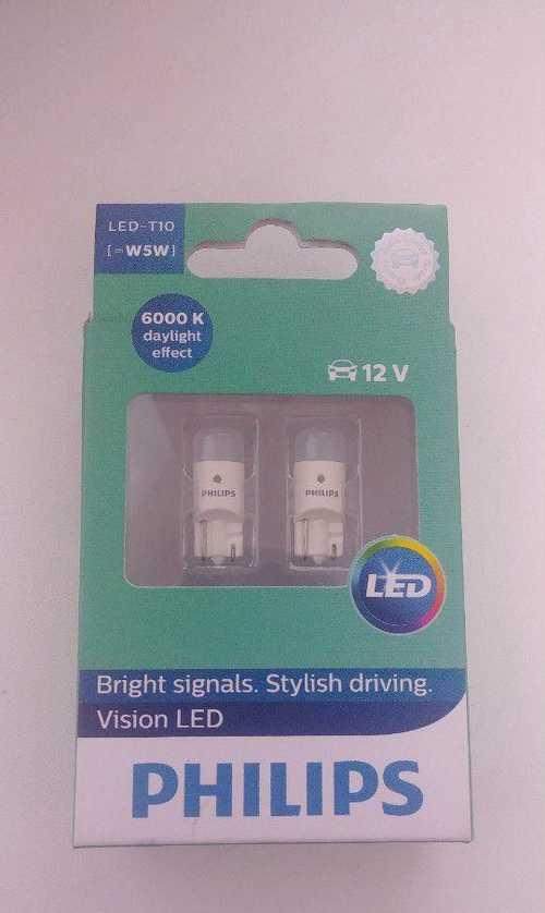 Светодиодные габариты W5W Philips Vision LED