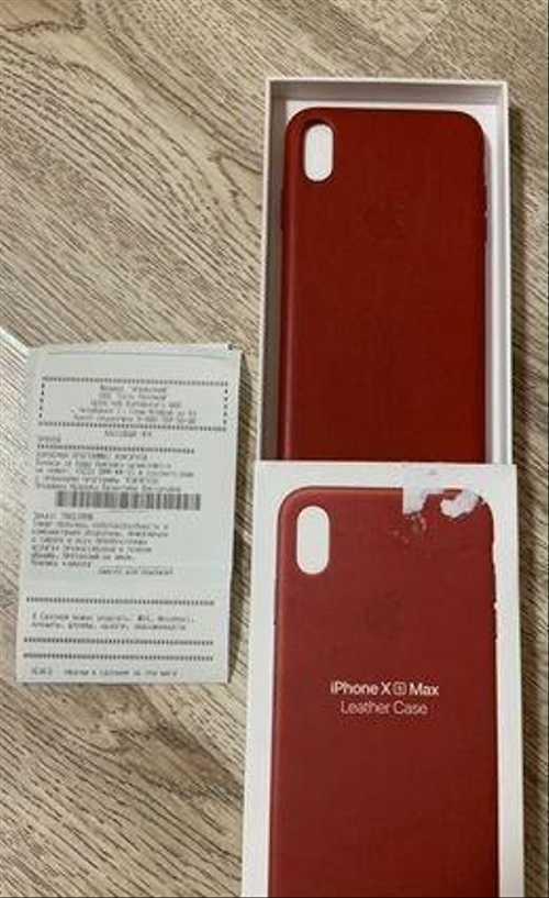 Apple Leather Case iPhone XS Max (красный)