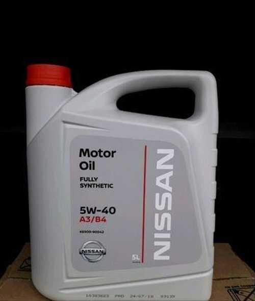 Моторное масло 5w40 ниссан 5 литров